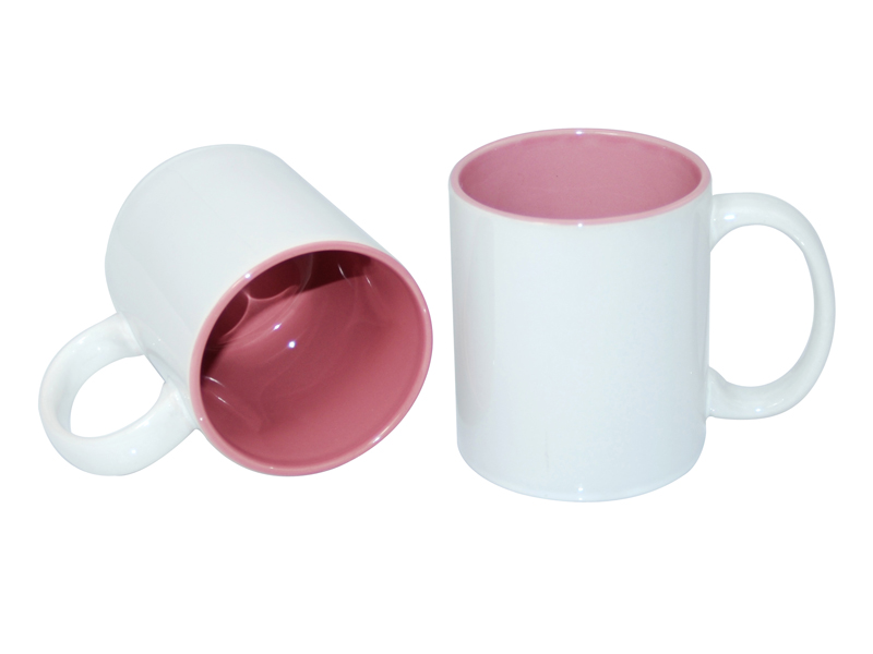 Sublimation 11oz Two Tone Color Mugs Pink Jtrans Heat Press Machine