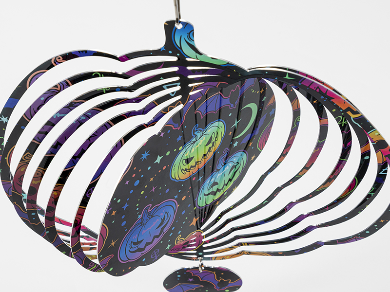 Double Sided Sublimation Blanks Aluminium Wind Spinner Pumpkin 8 Inch 
