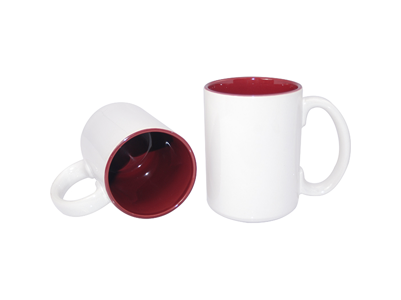 Sublimation 15oz Two Tone Color Mugs Red Jtrans Heat Press Machine